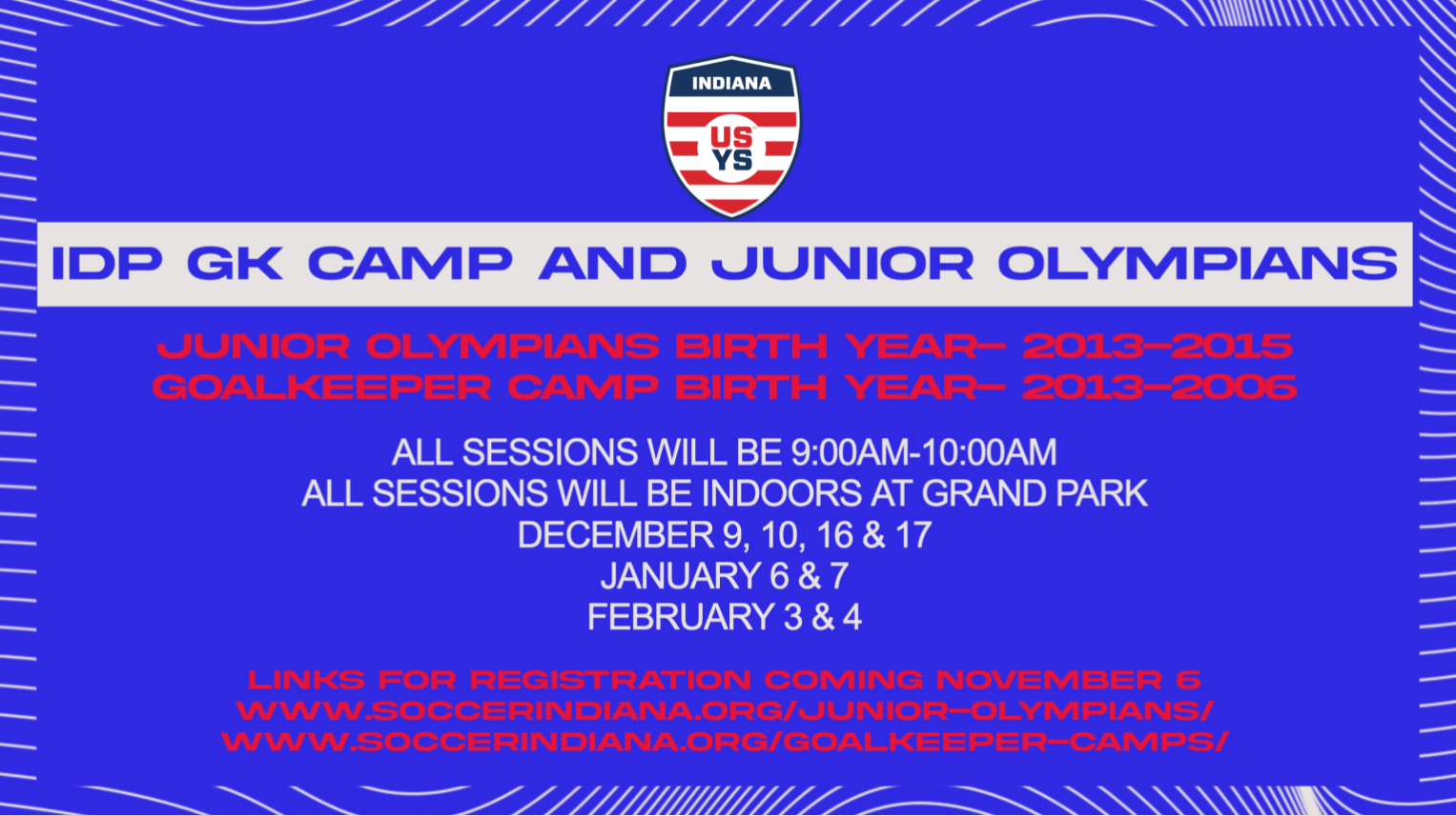 Indiana ODP Announces Continuation of The Junior Olympians & Goalkeeper ...